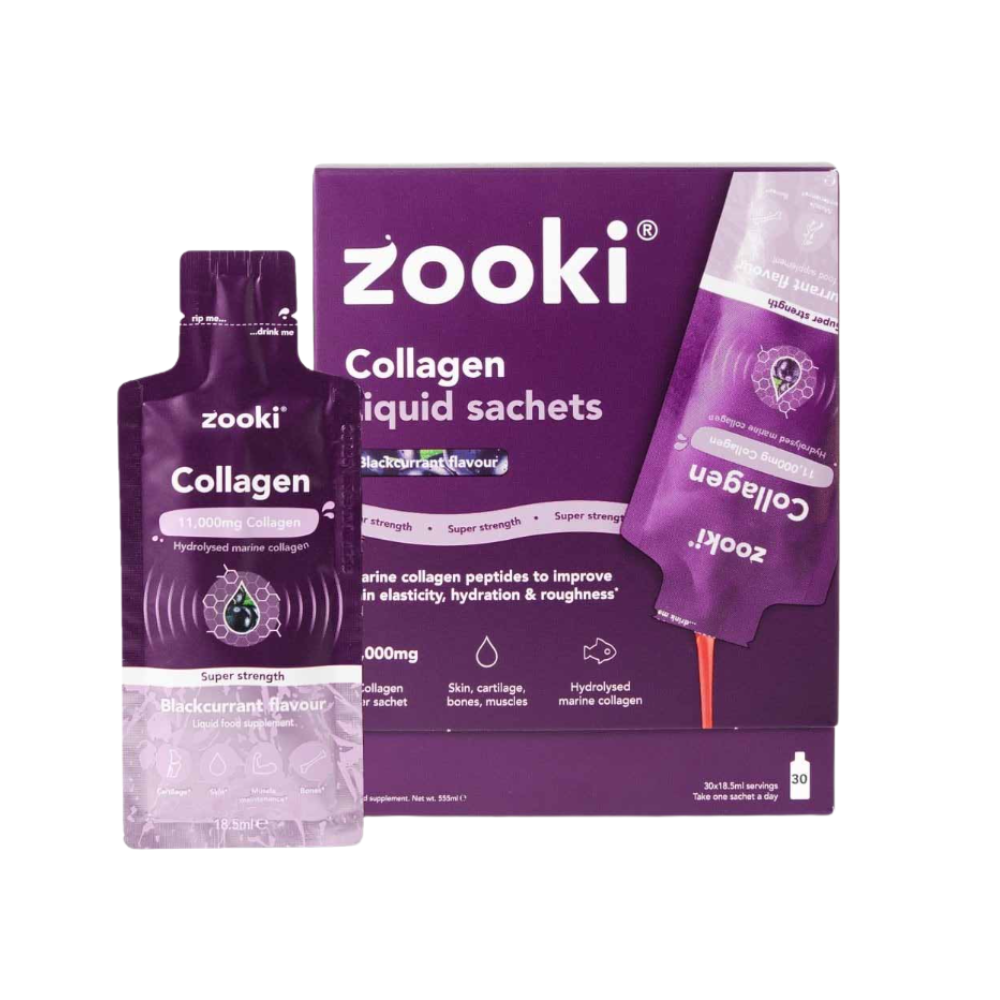 Zooki Super Strength Collagen Sour Blackcurrent Liquid Sachets (Pack of ...