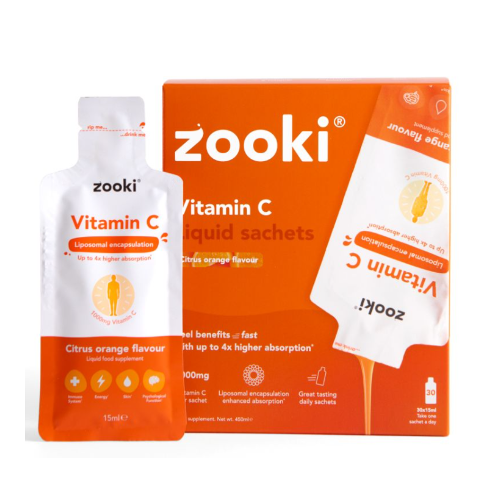 Zooki Vitamin C Citrus Orange Liquid Sachets (Pack of 30) - Aesthetics ...
